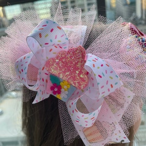 Frozen Hair Bow Elsa Hair Bow Frozen Bow With Sheer Snowflake - Etsy