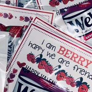 Fruit Snack Valentine's Day Printable Vday Printable Berry Happy You're ...