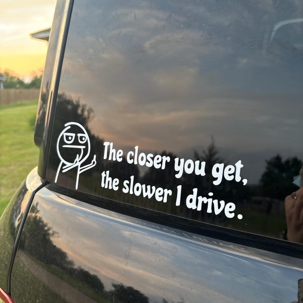 Funny Cop Tail Gating Me Sticker Vinyl Decal Bumper or Glass Sticker - Etsy