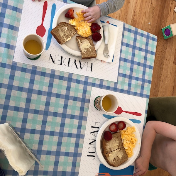 Learn to Set the Table Personalized Laminated Placemat, Montessori ...