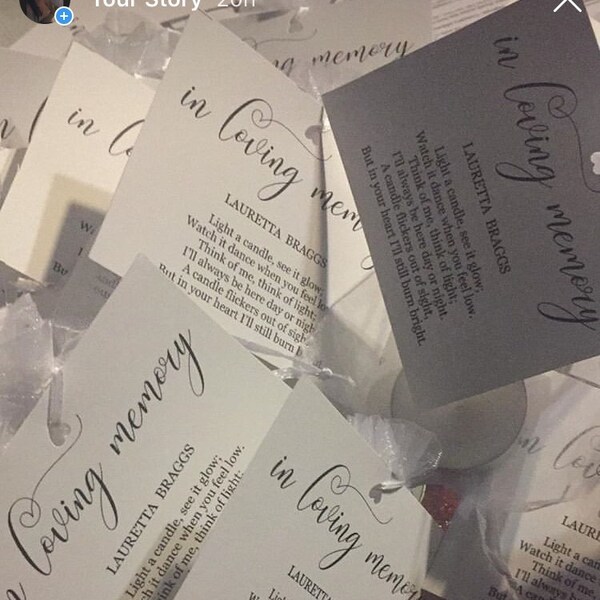 Funeral Favor Tag Template - Printable Memorial Candle Tag - in Loving ...