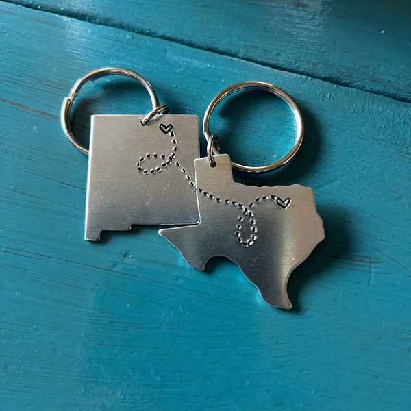 BEST FRIEND KEYCHAIN, Long Distance State Keychains, Best Friend Gift ...