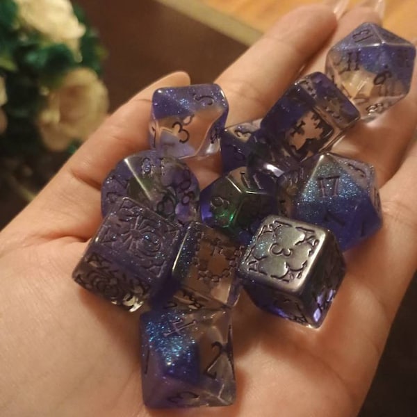 Lolth's Drow Exclusive 11 Dice Set | Underdark Chains & Spiders Dark ...