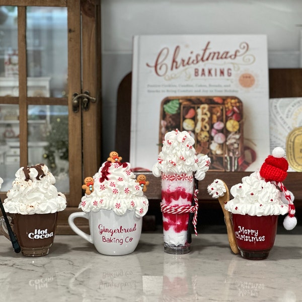 Faux Coffee Christmas Mug Topper Christmas Tier Tray Decor Gingerbread ...