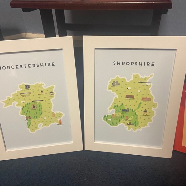 Wales Map - Illustrated Map of Wales Print / Travel Gifts / Gifts for Travellers / United ...