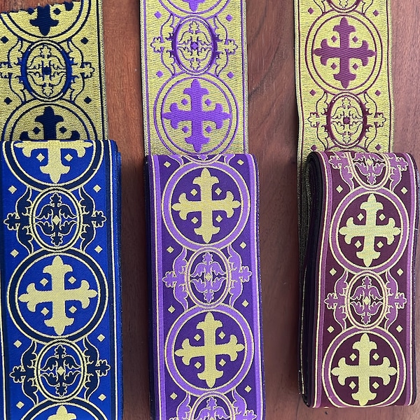 Jacquard Ribbon 2 1/2" (63.5mm) Excelsis *colors* Priced per Yard Woven ...