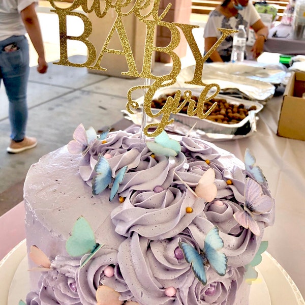 Sweet Baby Girl Glitter Cake Topper, Baby Shower Decor - Etsy