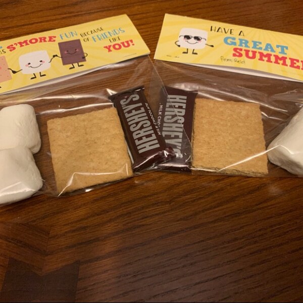 PRINTABLE End Year Gift Tags, Smores Tags, S'mores Favor Tags, Summer ...