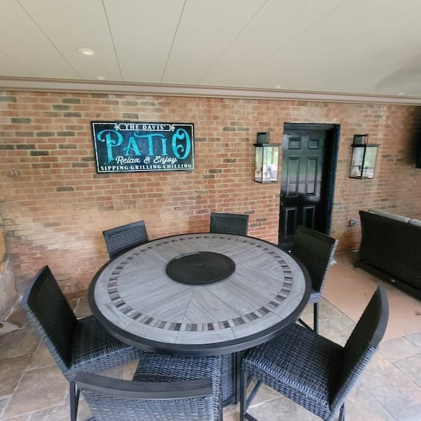 Personalized Back Porch Sign Rustic Backyard Bar & Grill Pool Deck ...