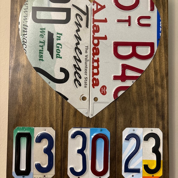 Personalized Any Year Anniversary License Plate Sign Choose Your States ...