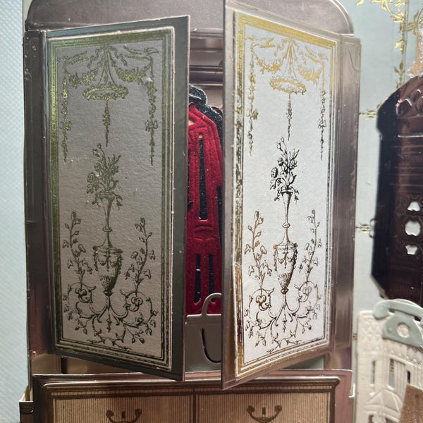 Armoire Gate Fold Card / Wardrobe Card / French Provincial / Gate Fold ...