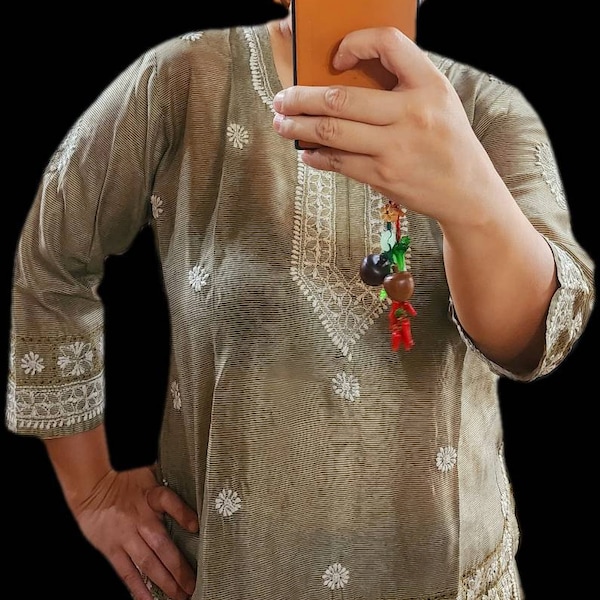 Ada Indian Hand Embroidered Authentic Chikankari Straight White Cotton ...