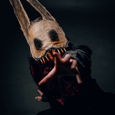 Scary White Rabbit Mask Mardi Gras Masquerade Mask Burlap Bunny Mask ...