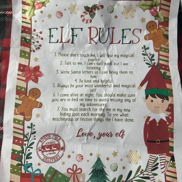 Editable Christmas Elf Magic Rules for Kids Template, Do Not Touch Me ...