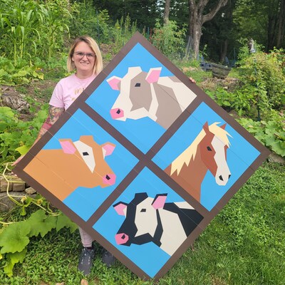 Cow Quilt Block, Paper Pieced Quilt Pattern, PDF Pattern, Instant ...