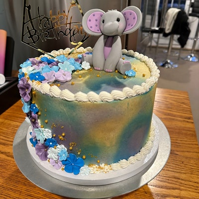 Fondant T-rex Dinosaur With Party Hat Cake Topper 1st Birthday Baby ...