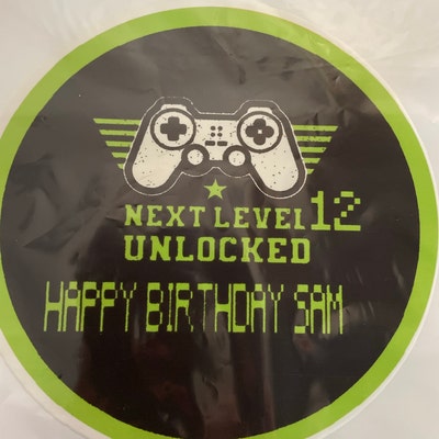 Video Game Edible Cake Topper, Gamer. Next Level Unlocked Free Shipment ...