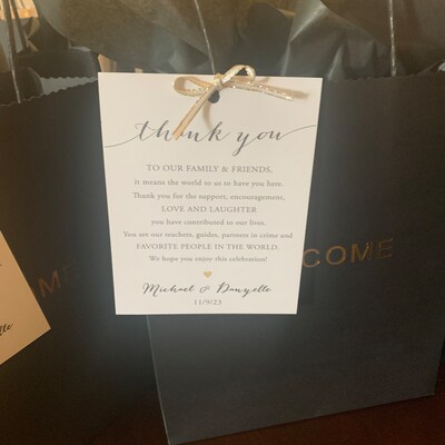 Printed Wedding Reception Thank You Card Personalized Thank You Card ...