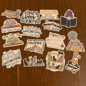 30 PCS Book and Cat Mix Vinyl Sticker Pack Love Reading - Etsy