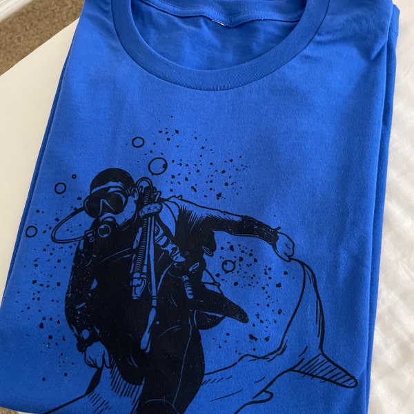 Scuba Diver T Shirt, Diver Gift, Shark Shirt, Scuba Diving Tee Shirt ...