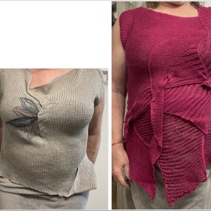 Pink Linen Vest Size S. - Etsy