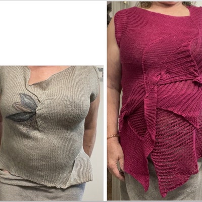 Pink Linen Vest Size S. - Etsy