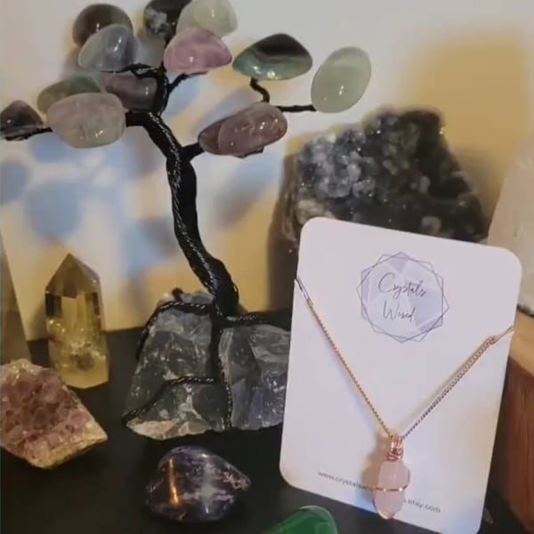 Custom Crystal Tree With Rock Base, Crystals Wired Crystal Tree, Custom ...
