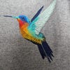 Embroidered Hummingbird Big Colorful Bird Nature Art Hoodie Crewneck ...