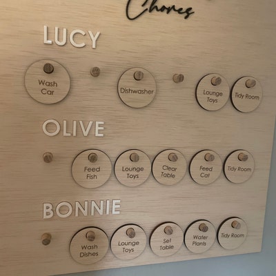 Job Chart Custom Made Personalised Laser Cut Wood and - Etsy