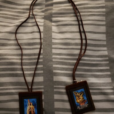 St. Michael the Archangel Brown Scapular Handmade 100% Wool in USA - Etsy