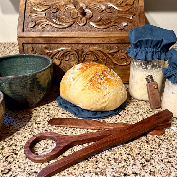 Handmade Wooden Sourdough Bread Dough Scoring Lame, Retractable, Walnut ...