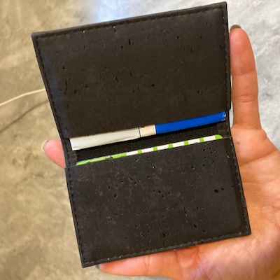 Cork Cardholder Wallet bifold Card Holder, Slim Card Case, Vegan Cork ...