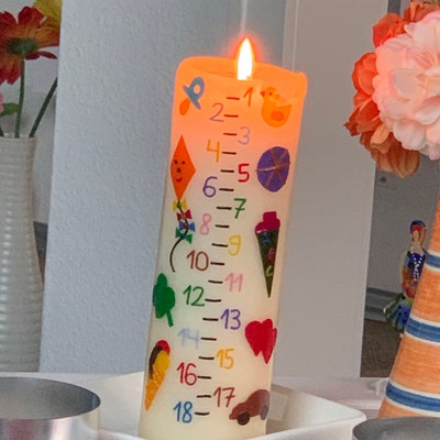 Kerze zur Einschulung handverziert Wunschname - Etsy.de