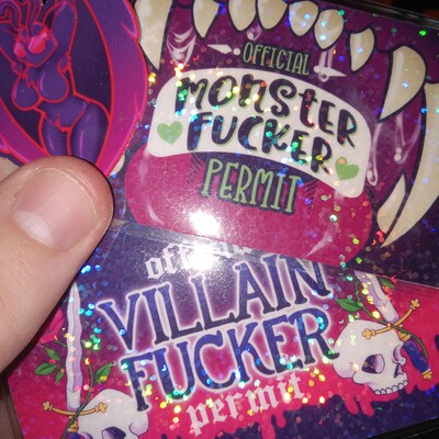 Monster Lover/ Fker Permit Laminated Holographic - Etsy