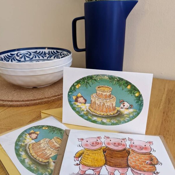 Three Little Pigs Art Print DIGITAL DOWNLOAD. A5, A4 and 10" X 8" Size ...