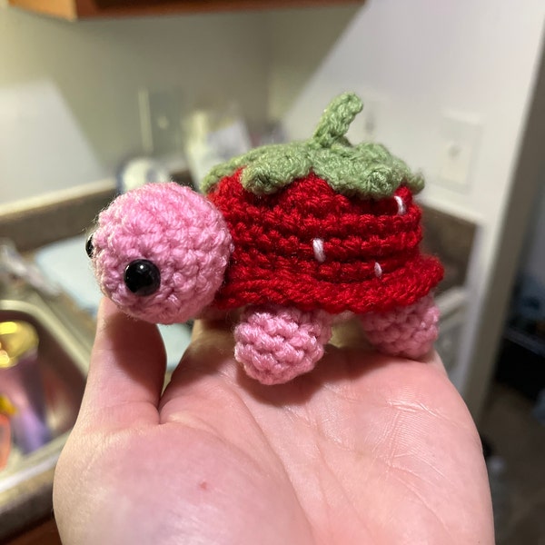 Strawberry Turtle | Handmade Crochet Turtle - Etsy