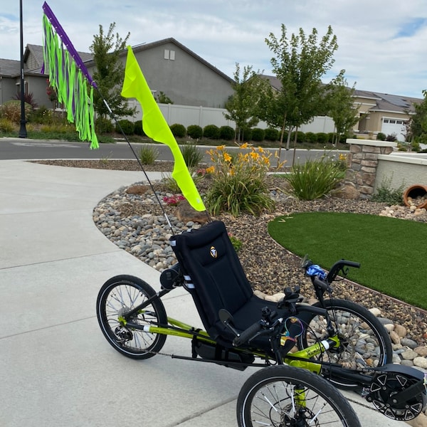 Recumbent Trike Flag - Recumbent Bike Flag - High Visibility Bike Flag ...