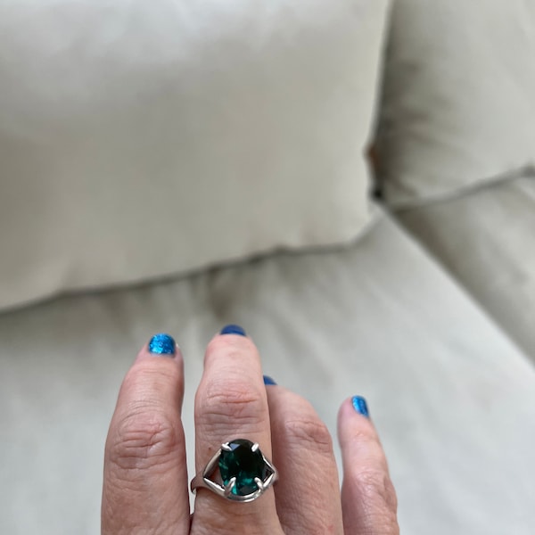 Large Alexandrite Color-change Ring, See Video for Colors! 10x12mm 5.4 ...