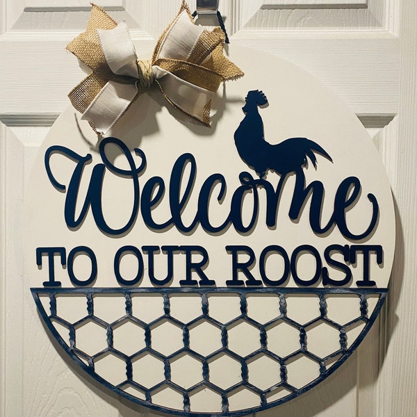 Welcome to Our Roost Sign Svg, Door Hanger Svg, Glowforge Svg, Front ...