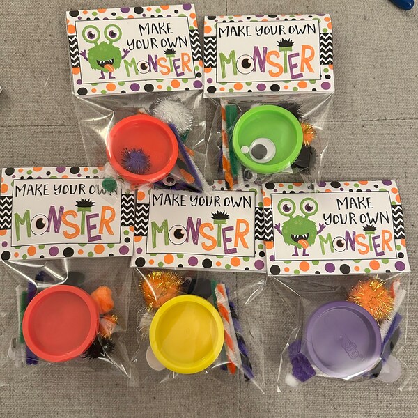 Printable Make Your Own Monster Bag Topper for Monster Halloween Favor ...