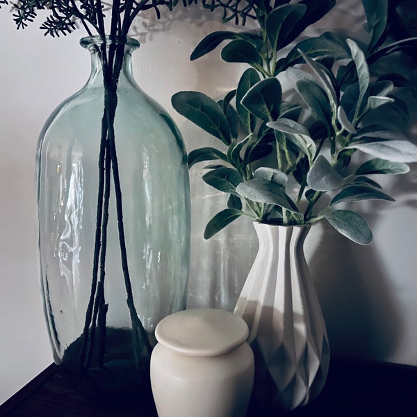 Medium Urn, Ice Blue, Handmade Ash Keeper Capacity 162 Cubic Inches 8 ...