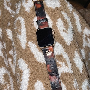 Monogram Tortoise Shell Apple Watch Band for Series 3 4 5 6 7 8 9 SE ...