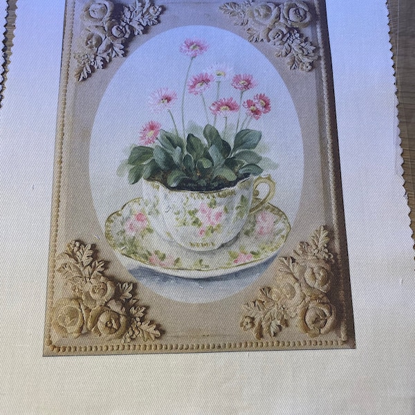 Shabby Chic Butterfly and Violets Decorative Quilt Panel, Silk Ribbon ...