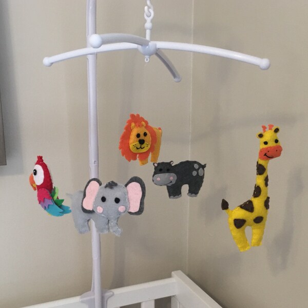 Felt Animals Safari Baby Mobile Pattern Felt Pattern Safari Plush ...