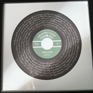 Personalised Song Lyrics Record Print Any Song Words Gallery | Etsy