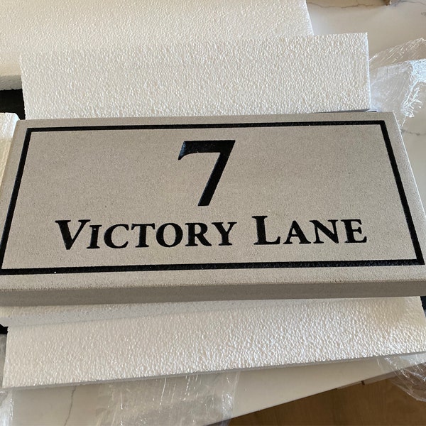 LARGE Indiana Limestone Address Stone Block With Street Name/ Carved ...