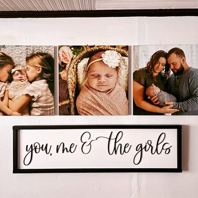 You, Me & the Girls Above Over the Bed Sign Master Bedroom Wall Art ...