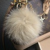 Large Fluffy Puffs Ball Bag Charm Pompom Keychain Fur Keychain Furry ...