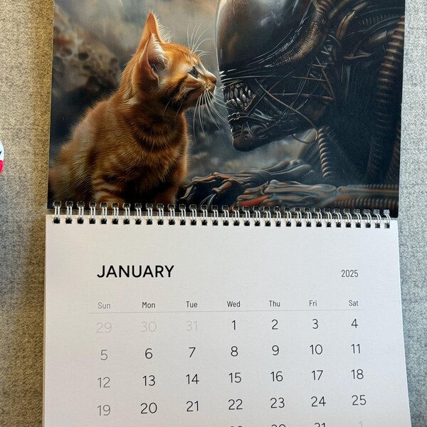 Xenomorph Alien X Jonesy Cat 2025 Wall Calendar - See Description for ...