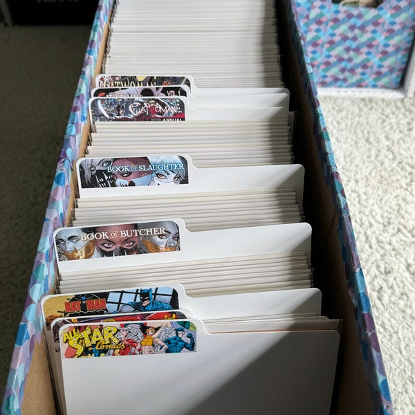 Custom Comic Book Divider Labels: Matte Vinyl Stickers - Etsy